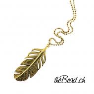 Grosser Feder Anhänger in Gold + online Schmuck kaufen